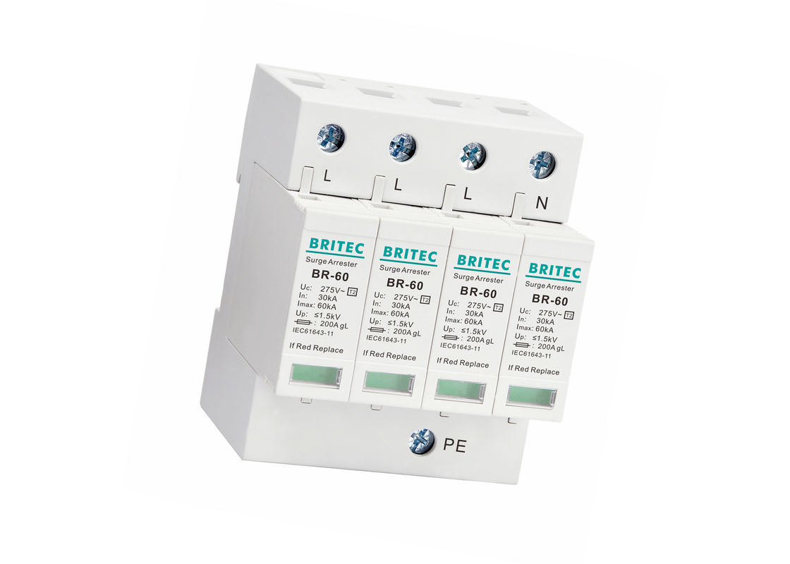 320V Voltage Limiter SPD Power Surge Protection Device 3P + N Class II ...